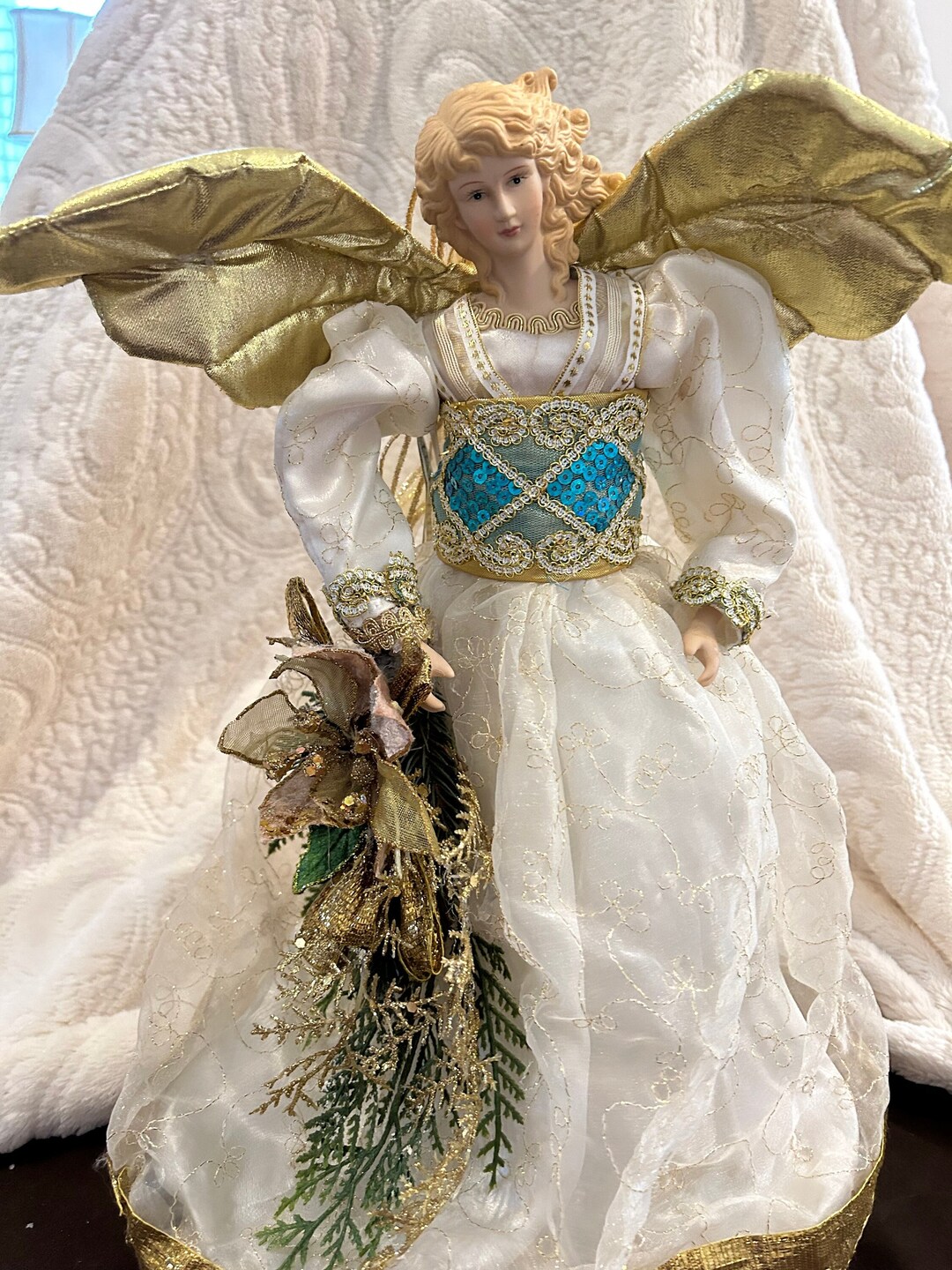 Porcelain Tree Topper Angel - Etsy
