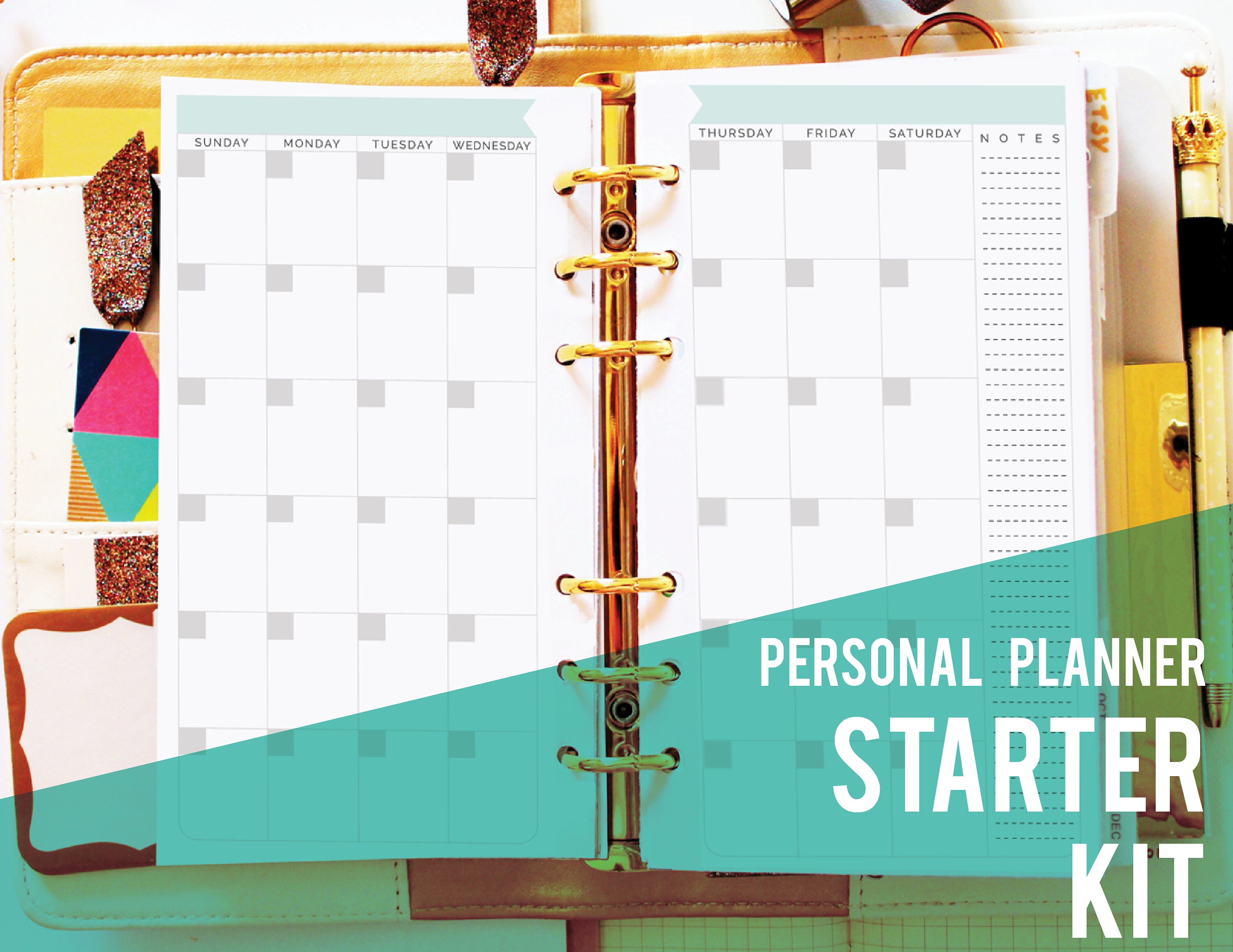 Personal Planner Starter Kit Bundle with daily weekly and | Etsy