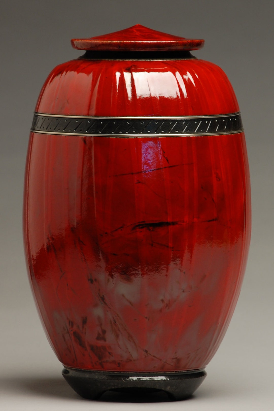 Majestic Red Raku Urn - Etsy