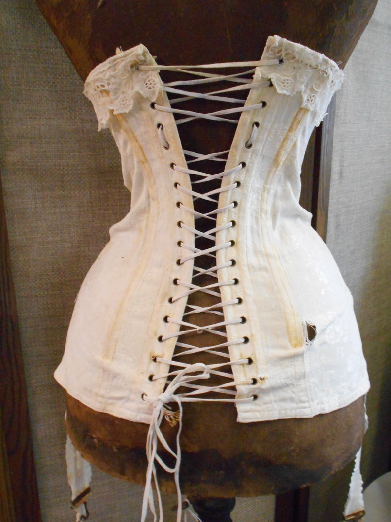 1800's French Victorian Wasp Waist Lace-Up Corset As | Etsy