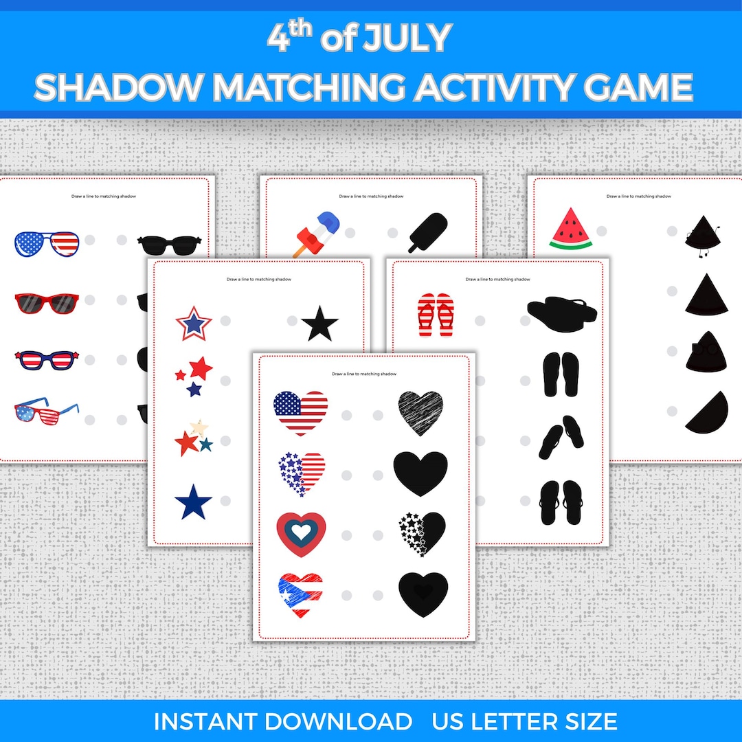 Independence Day Fun: Printable 4th of July, Matching Game, Printable ...