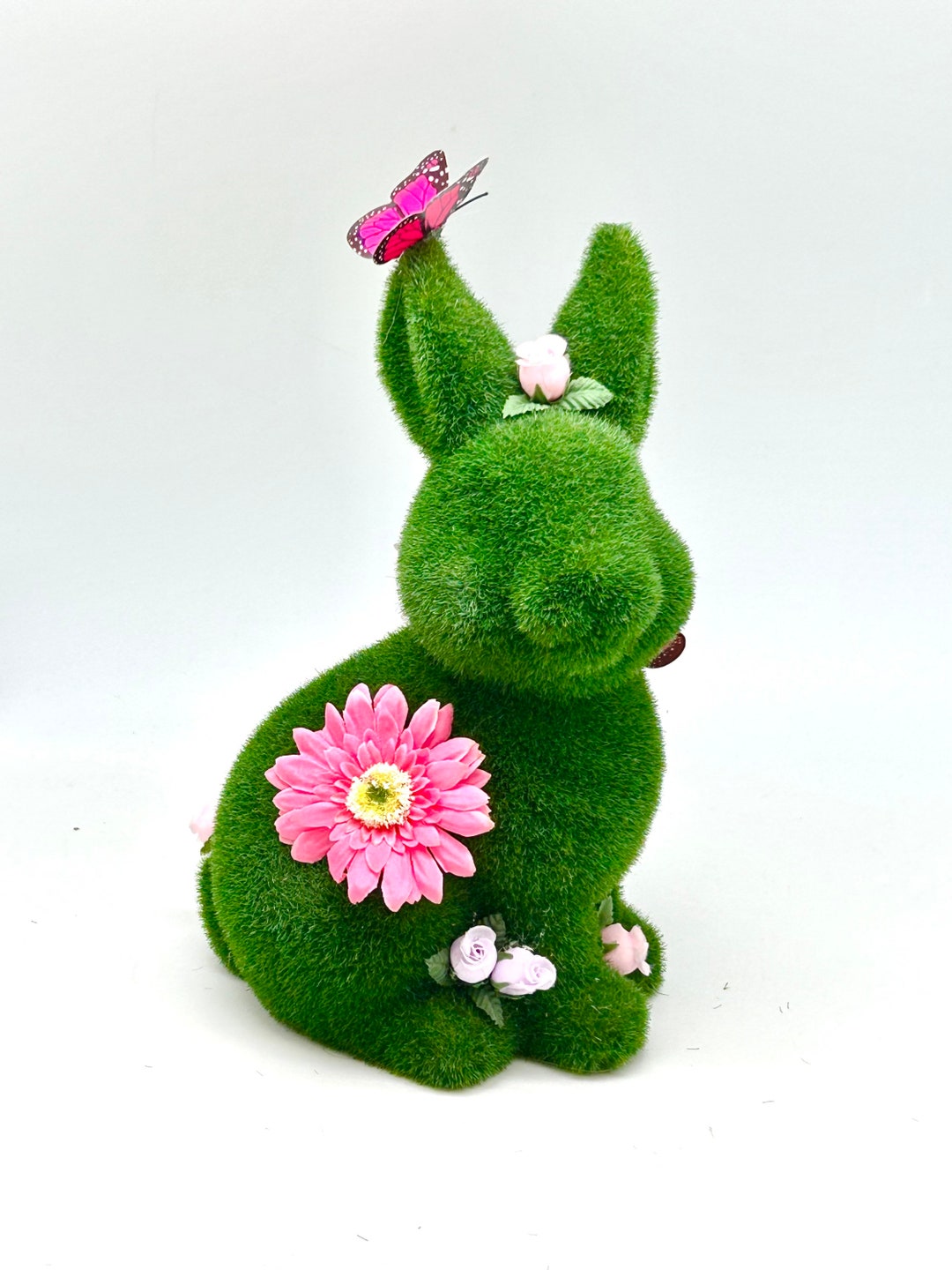 Flocked Terracotta Spring Bunny Statue Bank - Etsy