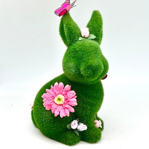 Flocked Terracotta Spring Bunny Statue Bank - Etsy