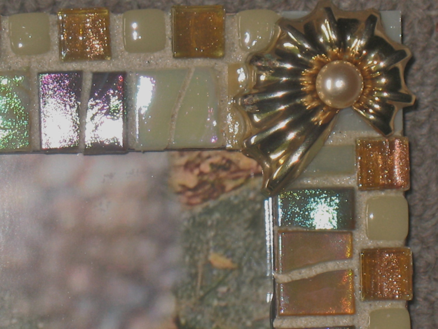 MOSAIC Tabletop PHOTO Frame,handmade,mosaic Glass Picture Frame, Gold ...