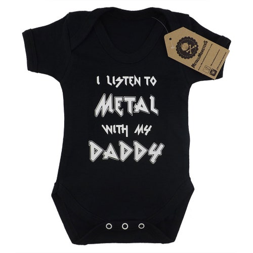 I Listen to Metal With My Daddy Heavy Metal Baby Clothes - Etsy