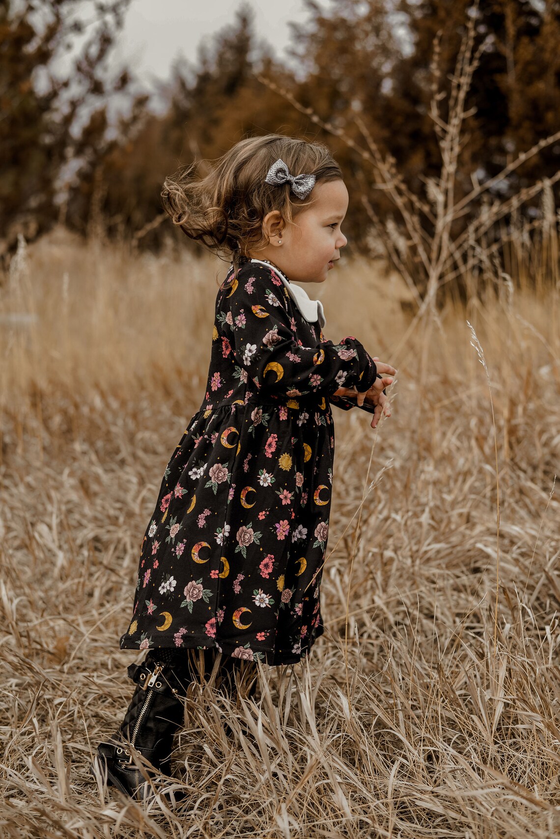 Floral Moons Girls Dress - Etsy