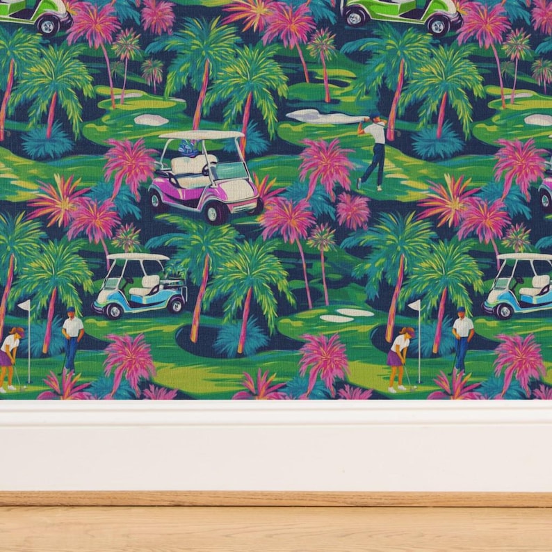 Golf Course Wallpaper: Tropical Coastal Vibes (peel & Stick, Pre-pasted ...