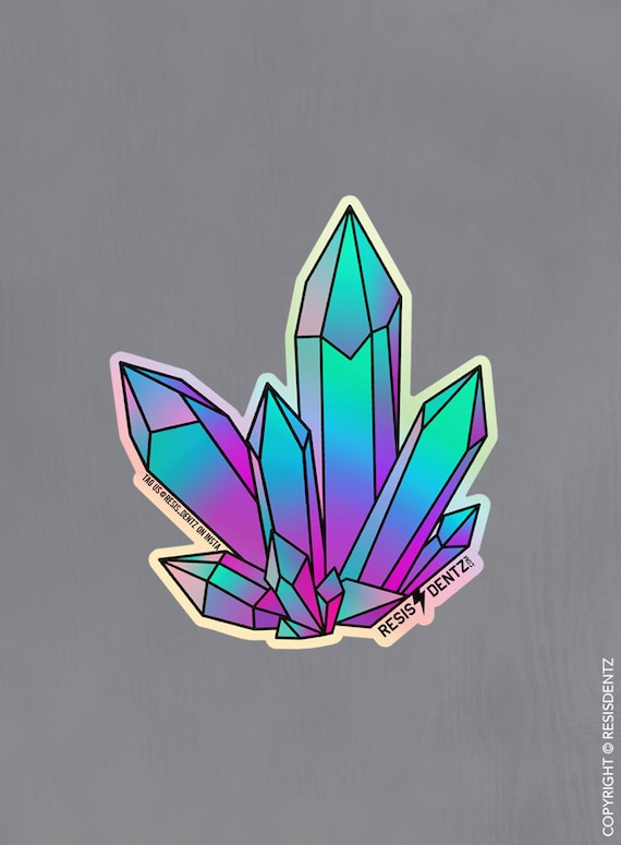 Holigraphic Sticker Crystal Geode Sticker Cool Stickers for | Etsy