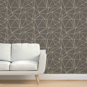 Gray Geometric Wallpaper | Modern Minimalist Design | Peel & Stick and ...