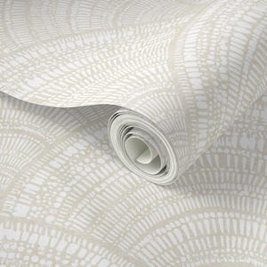 Natural Bohemian Scallop Shell Wallpaper | Blue Coastal Pattern | Peel ...