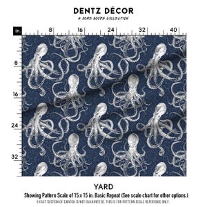 Underwater Octopus Fabric | Ocean-themed Cotton & Linen Fabric by the ...