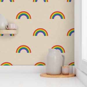 Classic Rainbow Beige Textured Children's Wallpaper | Timeless Kids ...