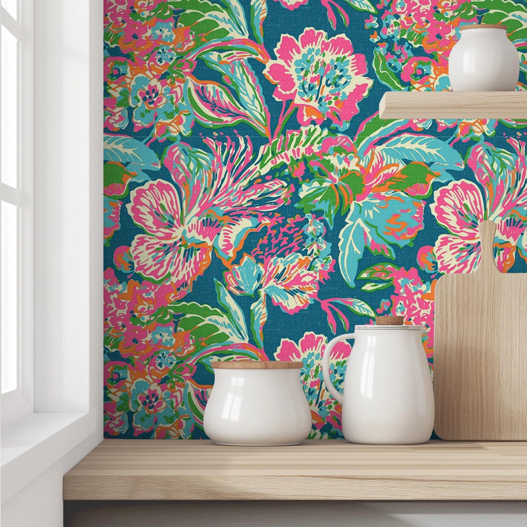 Southern Charm Floral Paisley Wallpaper | Preppy Paradise Design | Bold ...