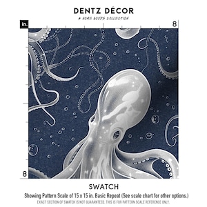 Underwater Octopus Fabric | Ocean-themed Cotton & Linen Fabric by the ...