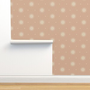 Peach Celestial Wallpaper | Stars and Sunburst | Peach and Natural ...