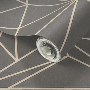 Gray Geometric Wallpaper | Modern Minimalist Design | Peel & Stick and ...