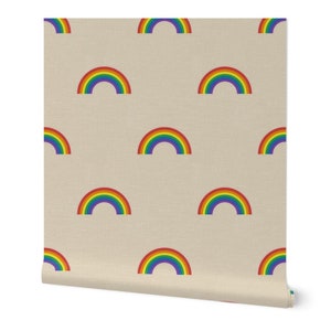 Classic Rainbow Beige Textured Children's Wallpaper | Timeless Kids ...