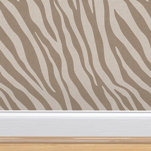 Textured Zebra Print Wallpaper | Exotic Modern White and Natural Animal ...