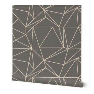 Gray Geometric Wallpaper | Modern Minimalist Design | Peel & Stick and ...