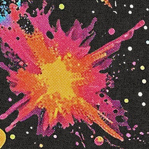 Retro Comic Book Space Scene Wallpaper | Planet and Stars Vintage Moiré ...