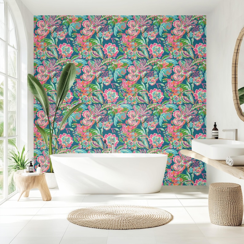 Southern Charm Floral Paisley Wallpaper | Preppy Paradise Design | Bold ...