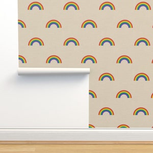 Classic Rainbow Beige Textured Children's Wallpaper | Timeless Kids ...