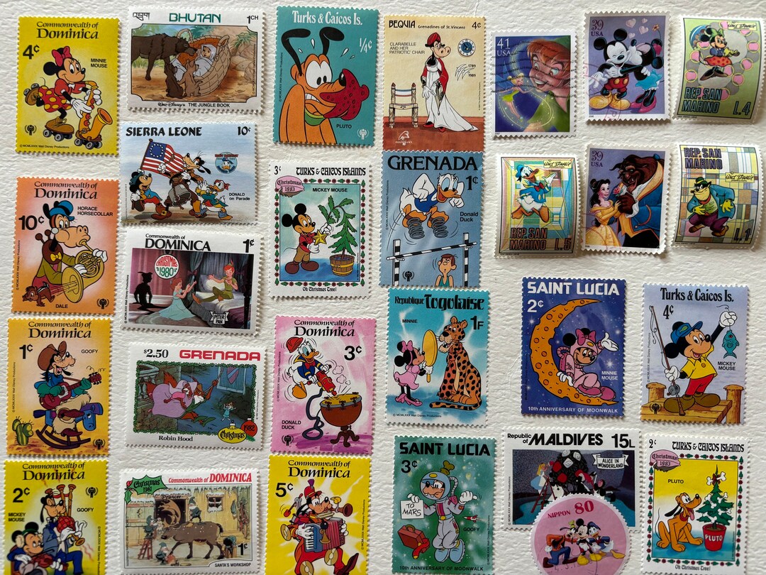 Disney Lot of Disney Postage Stamps for Scrapbooking, Decoupage, Paper ...