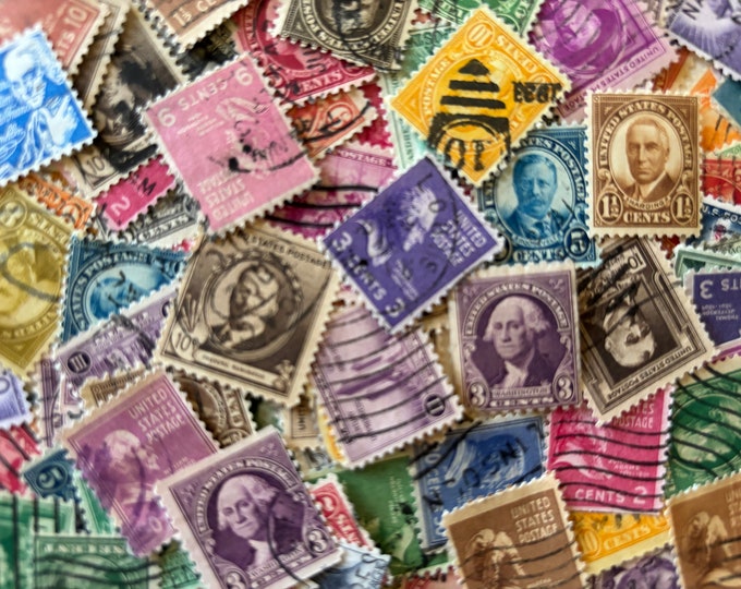American Colors - 100 U.S. Postage Stamps - Vintage Stamps United ...