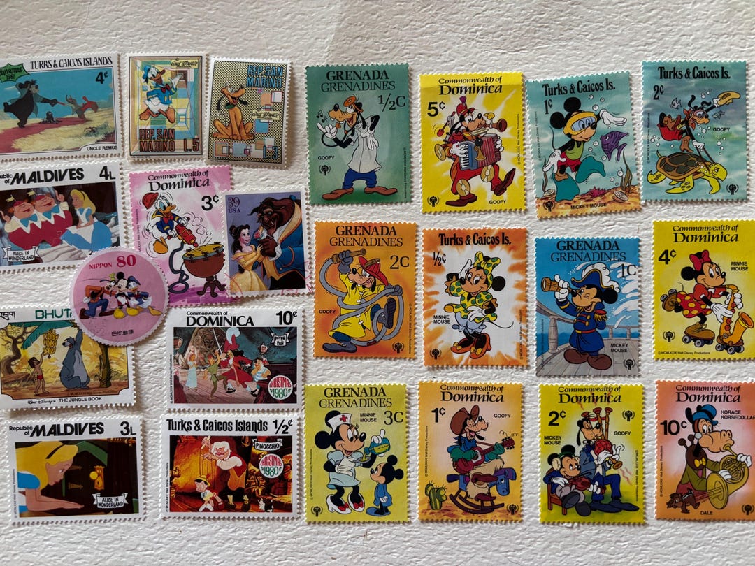 Disney Lot of Disney Postage Stamps for Scrapbooking, Decoupage, Paper ...