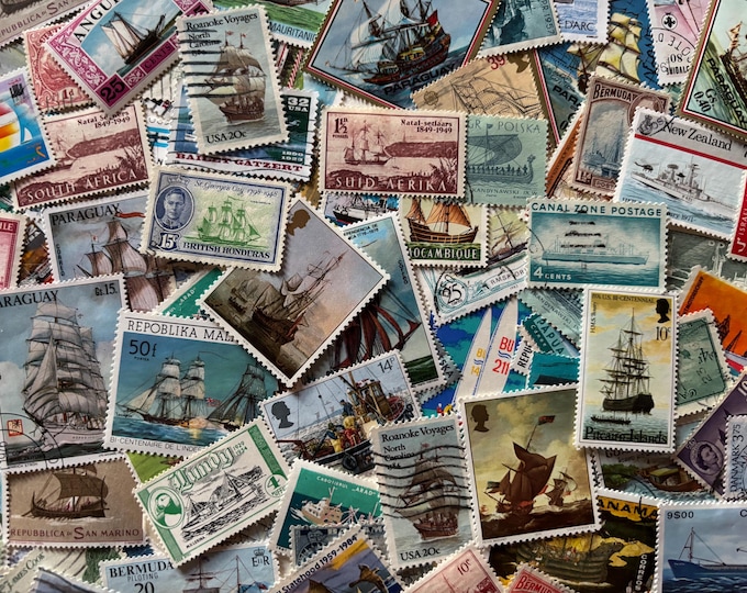 Ships - Lot of Worldwide Postage Stamps Ships and Boats for Collecting ...