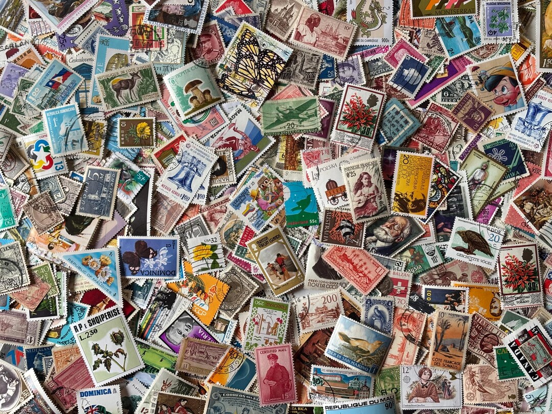 1,000 Stamps Gigantic Lot of 1,000 Used Worldwide Stamps for Decoupage ...