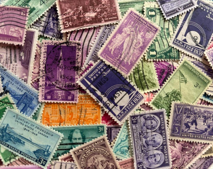 U.S. Commemorative - 100 Vintage U.S. Postage Stamps - Vintage Stamps ...