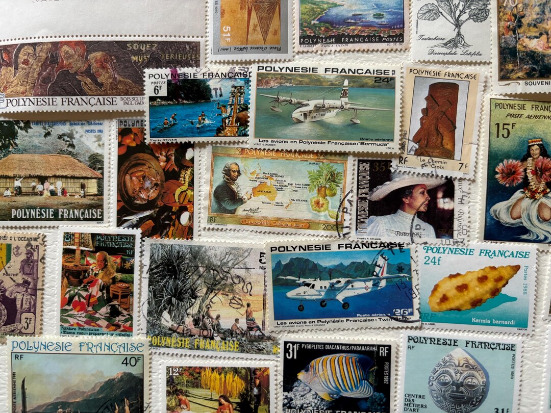 French Polynesia Vintage Stamps From French Polynesia Perfect for Stamp ...