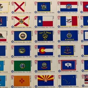 State Flags Vintage Bicentennial U.S. State Flag Stamps Perfect for ...