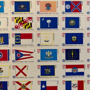 State Flags Vintage Bicentennial U.S. State Flag Stamps Perfect for ...