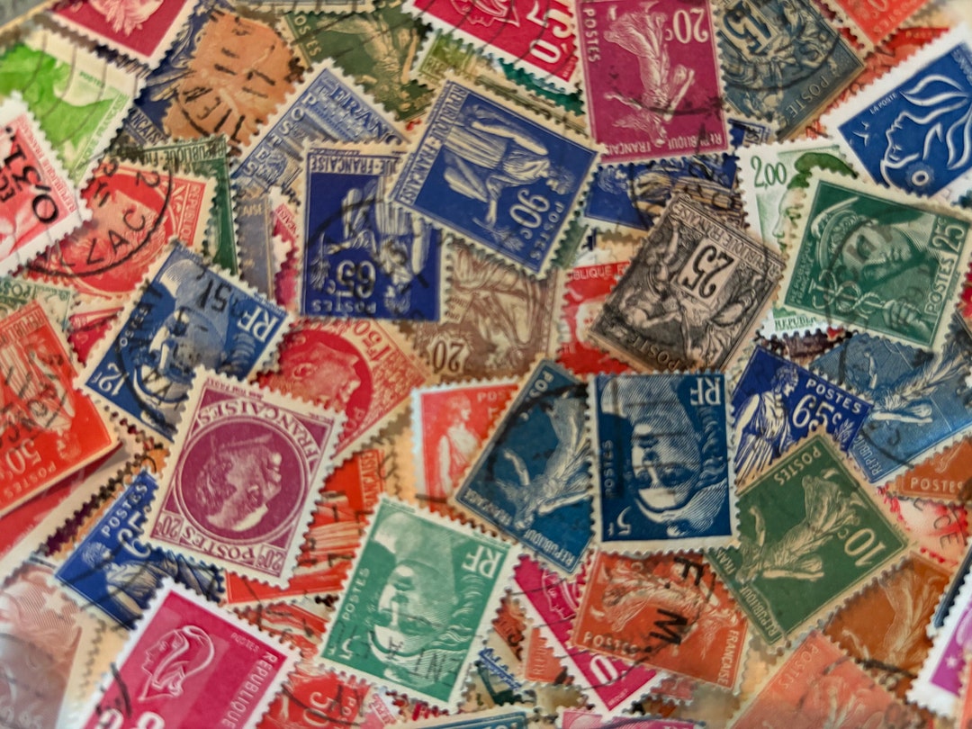 French Colors 100 Colorful Vintage Stamps From France for Paper ...