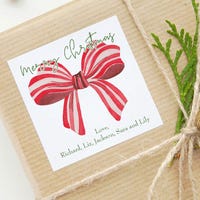 Bow Christmas Gift Tags, Personalized Christmas Tags With Bow, Red ...