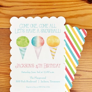 Snowball Birthday Invitation | Snow Cone Invitation | 2nd 3rd 4th ...