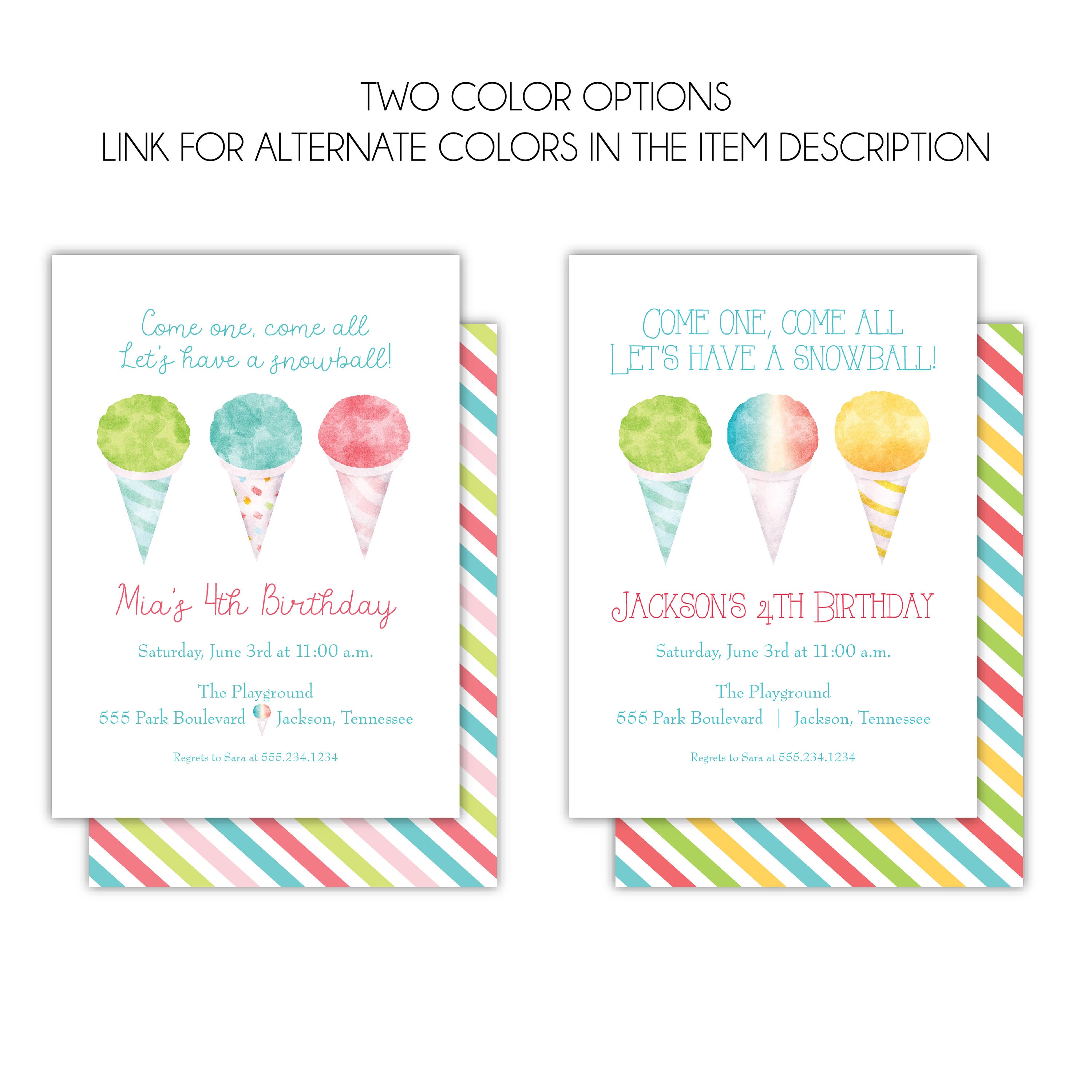 Snowball Birthday Invitation | Snow Cone Invitation | 2nd 3rd 4th ...
