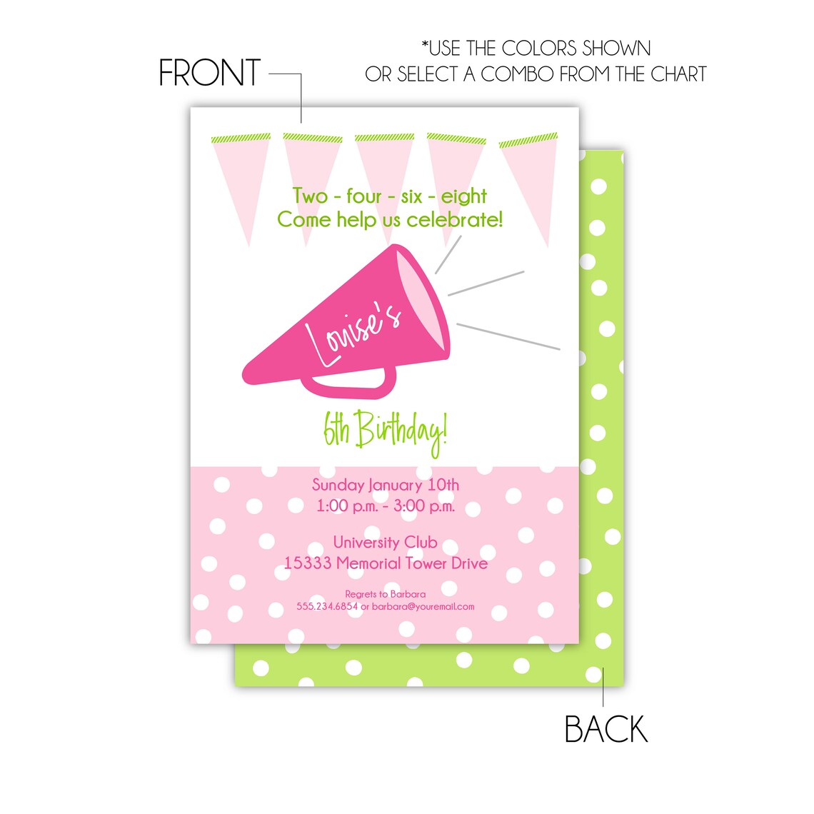 Cheer Birthday Invitation Cheerleader Birthday Party Girl - Etsy