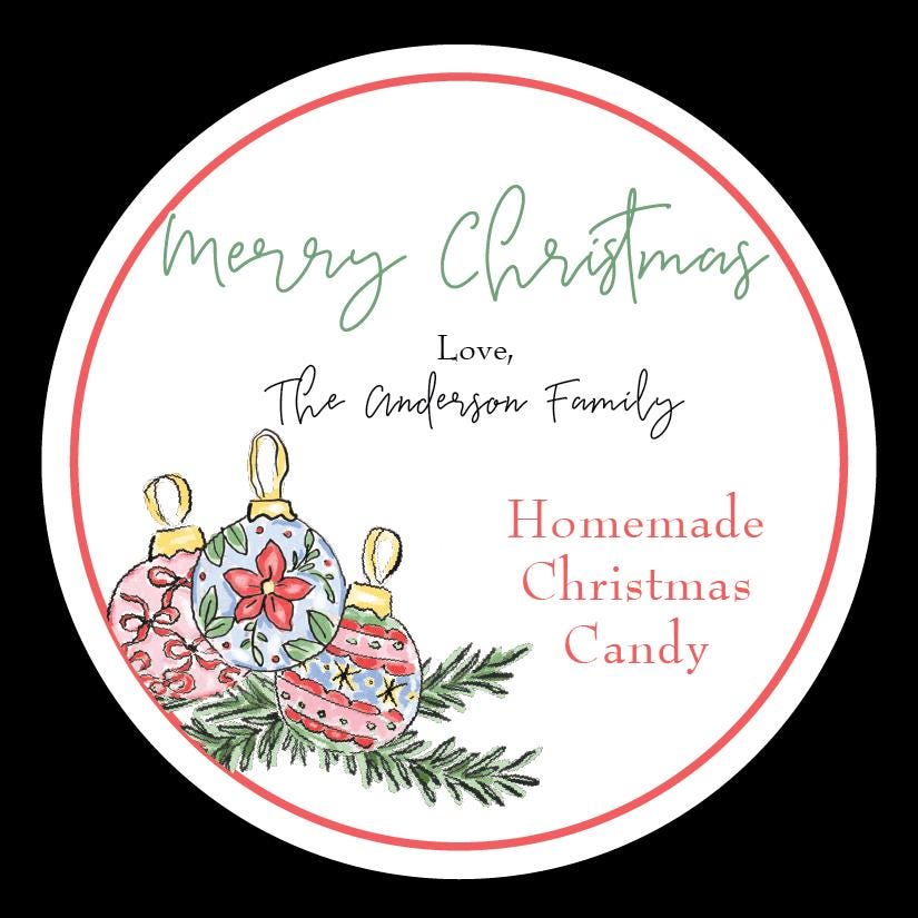 Christmas Treat Labels | Christmas Food Stickers | Holiday Gift ...