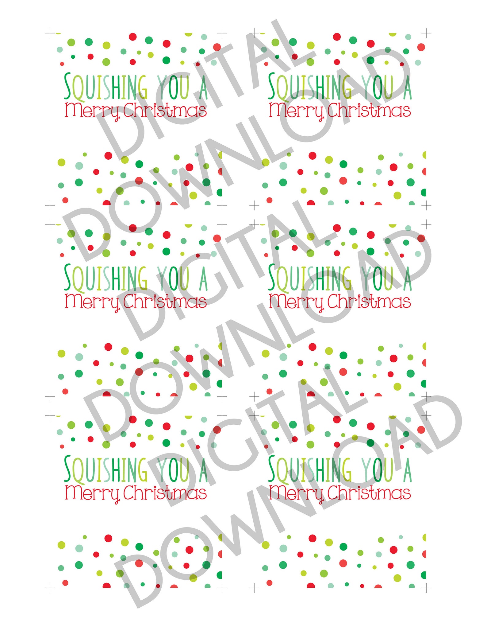 Squishy Printable Gift Tags | Squishing You a Merry Christmas Printable ...