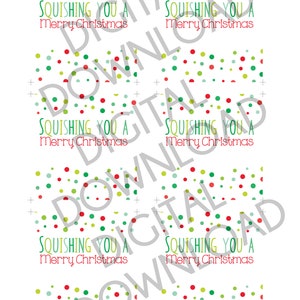 Squishy Printable Gift Tags | Squishing You a Merry Christmas Printable ...