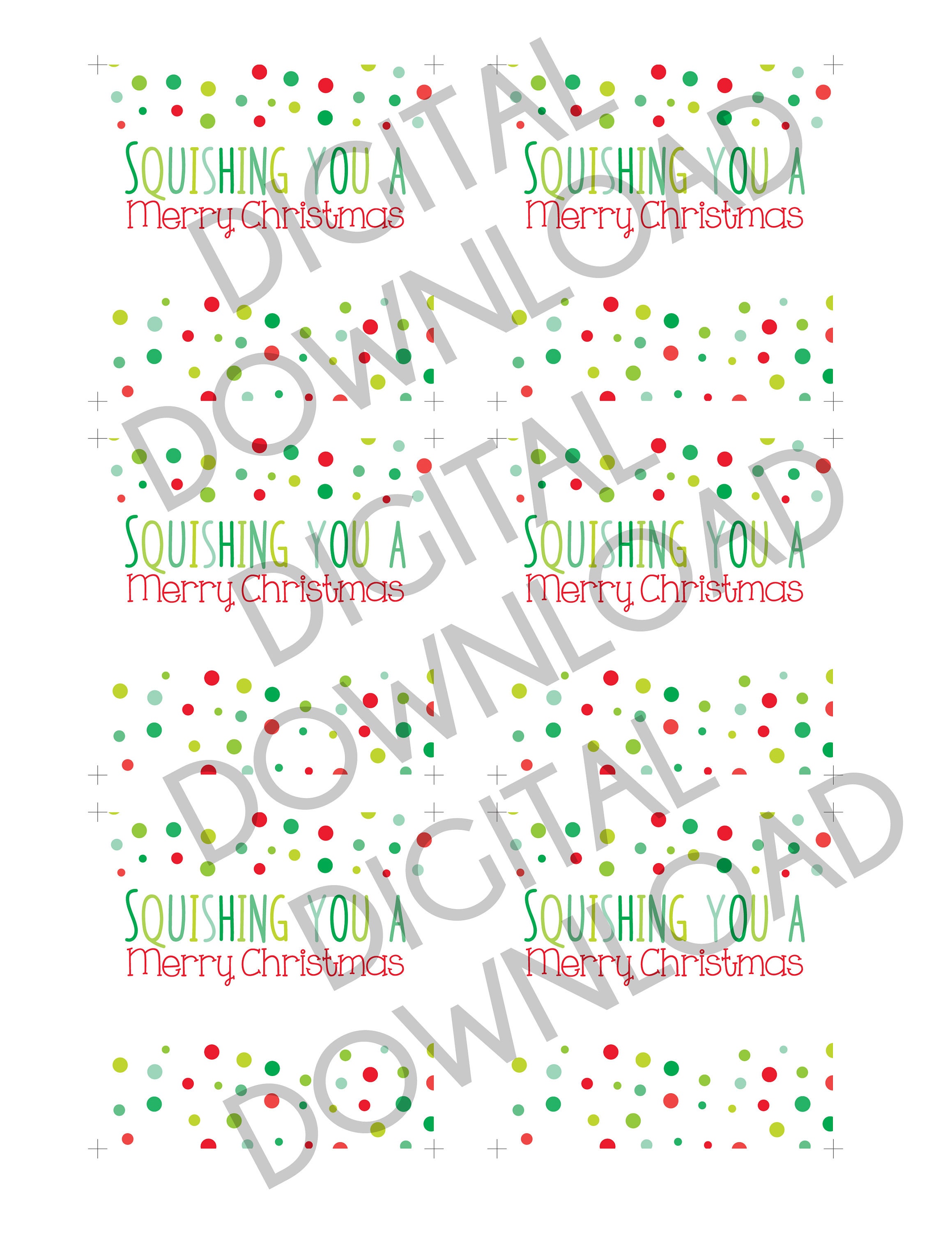 Squishy Printable Gift Tags | Squishing You a Merry Christmas Printable ...