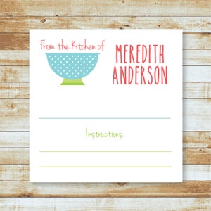 Personalized Food Labels | "from the Kitchen Of" Stickers | Baking ...