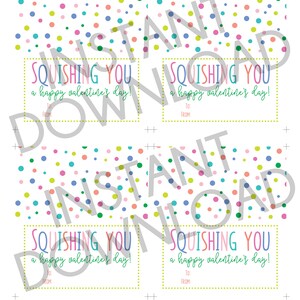 Squishing You Valentine Topper | Class Valentine | Squishy Valentine ...