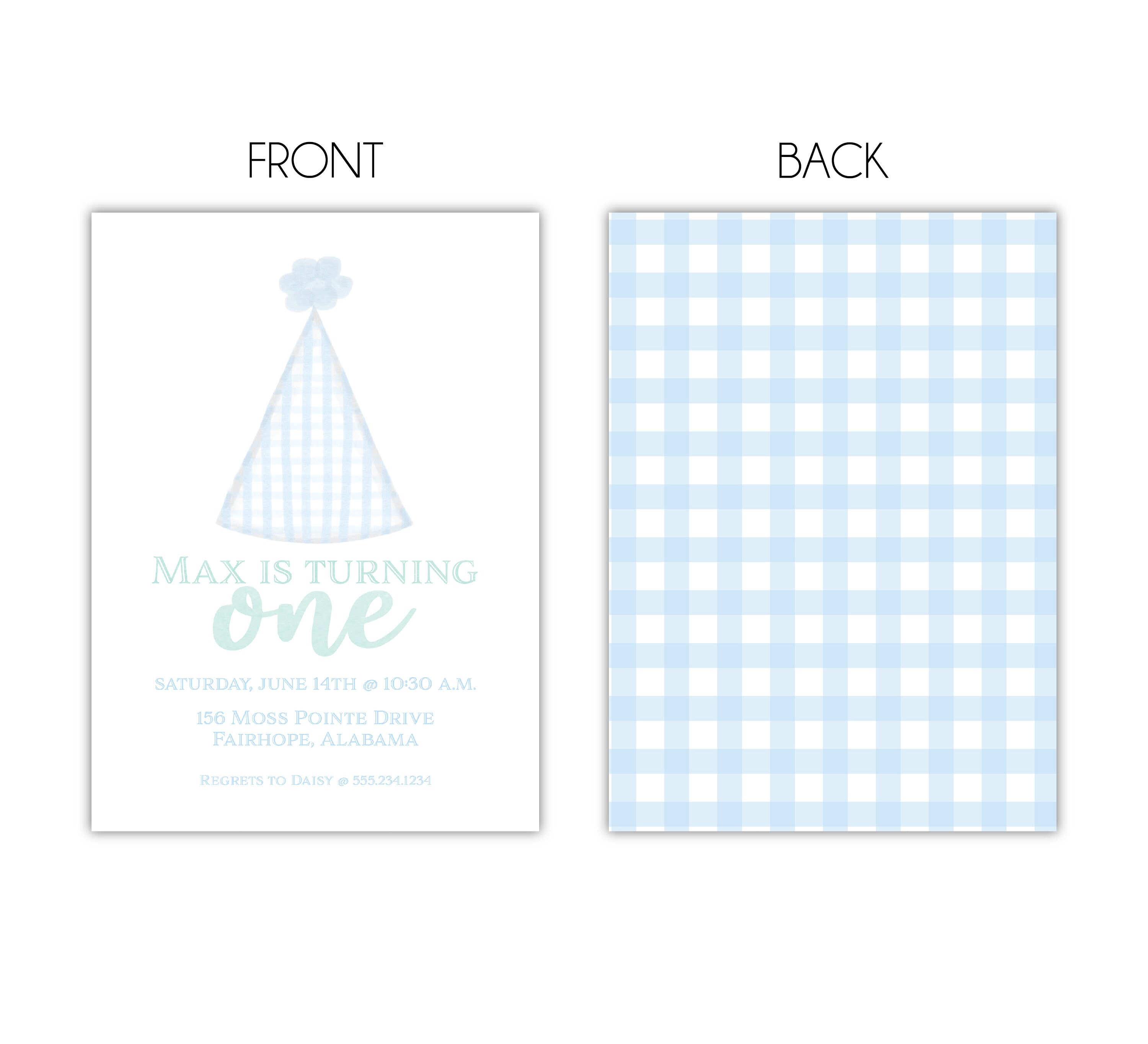 Party Hat Birthday Invitation Boy 1st Birthday Invitation - Etsy