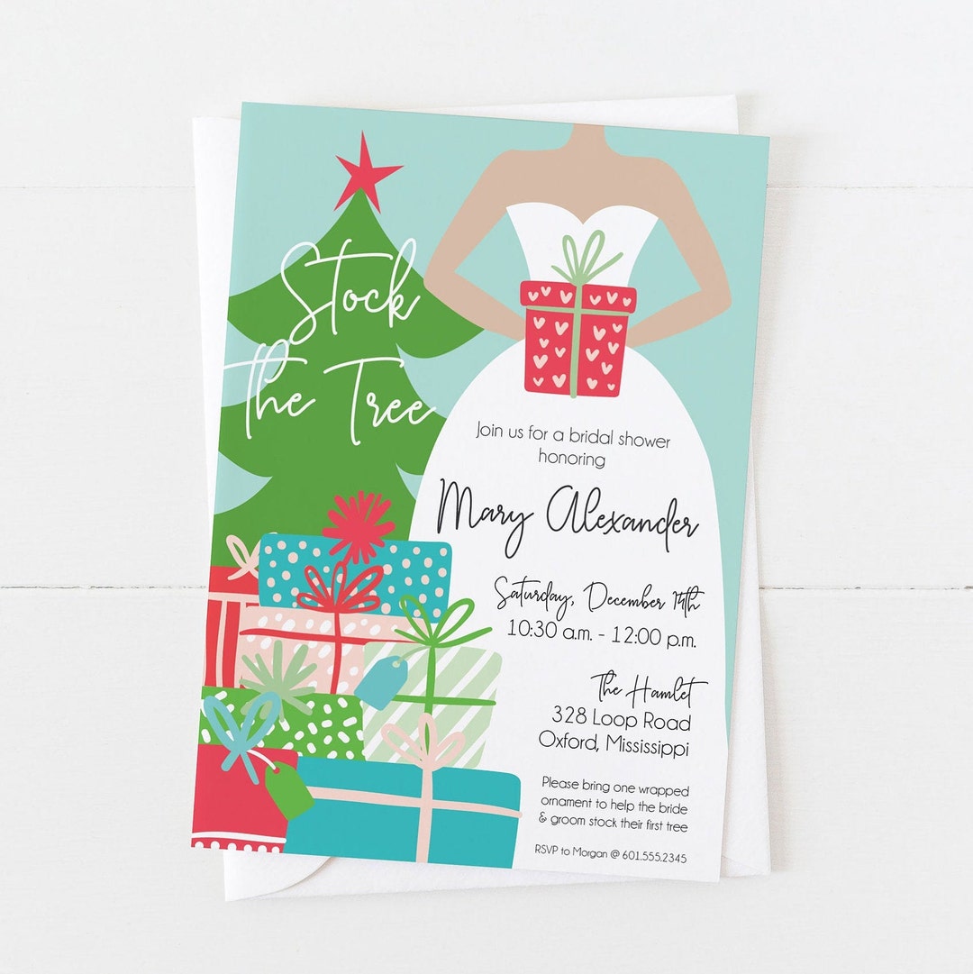 Christmas Bridal Shower | Stock the Tree Shower | Ornament Bridal ...