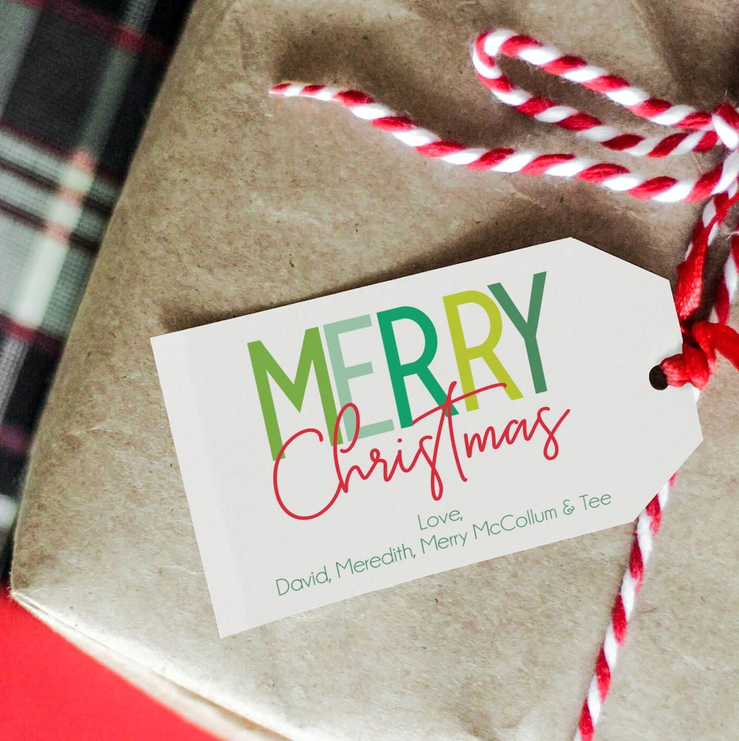 Merry Christmas Tags Personalized Holiday Gift Tags Christmas Hang Tags ...