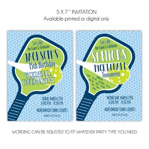 Pickleball Invitation | Birthday Party Invitation | Graduation Party ...